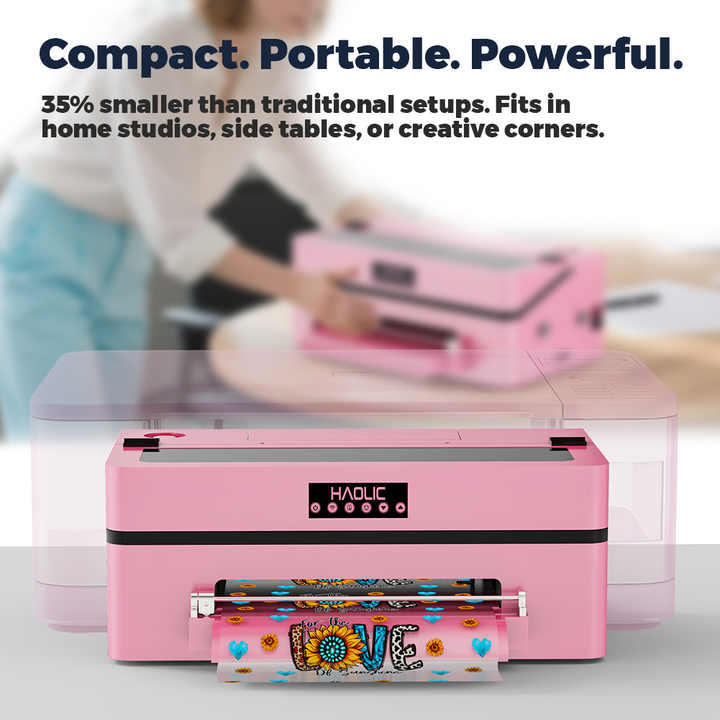 Pink Haolic D-8 A3 DTF Printer Kit | Stylish XP600 Direct to Film ...
