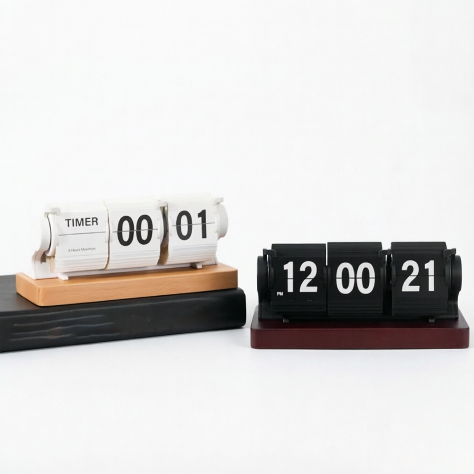 Square Calendar Flip Timer Table Clock With Minimalist Design for ...