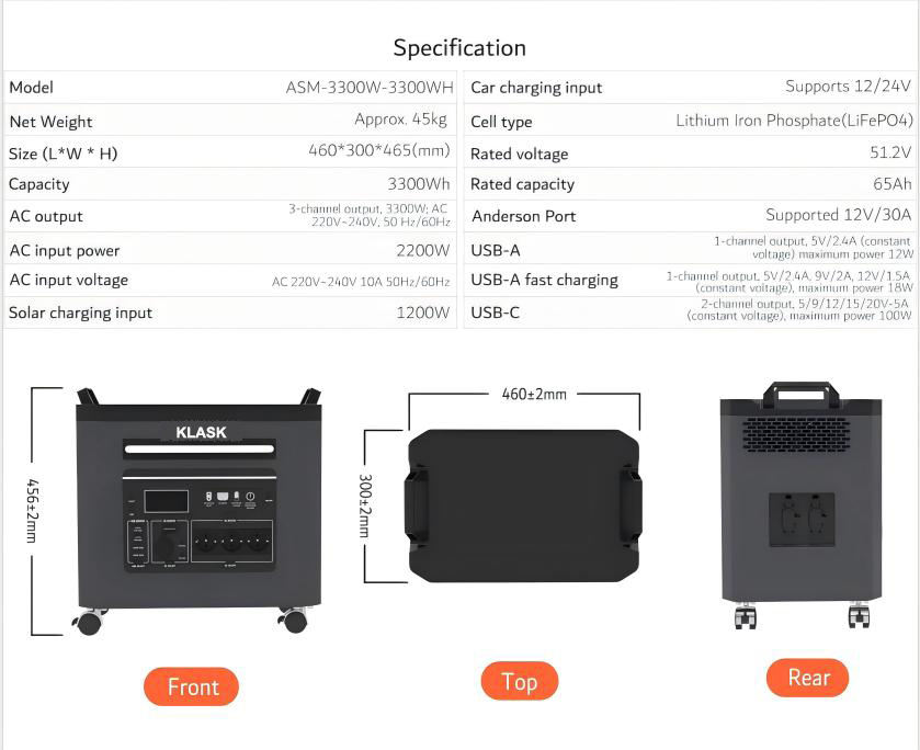 3.3KW All-in-One BESS Portable Power Station for Outdoor Solar Energy ...