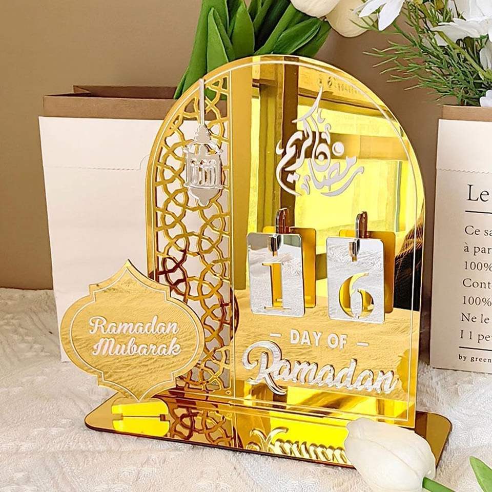 Ramadan Advent Calendar Acrylic Eid Mubarak Countdown Table Decor ...
