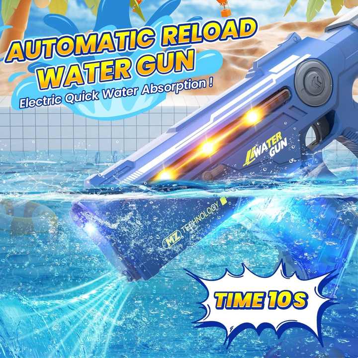 Powerful Electric Water Gun with LED Lights Automatic Water Squirt Gun ...