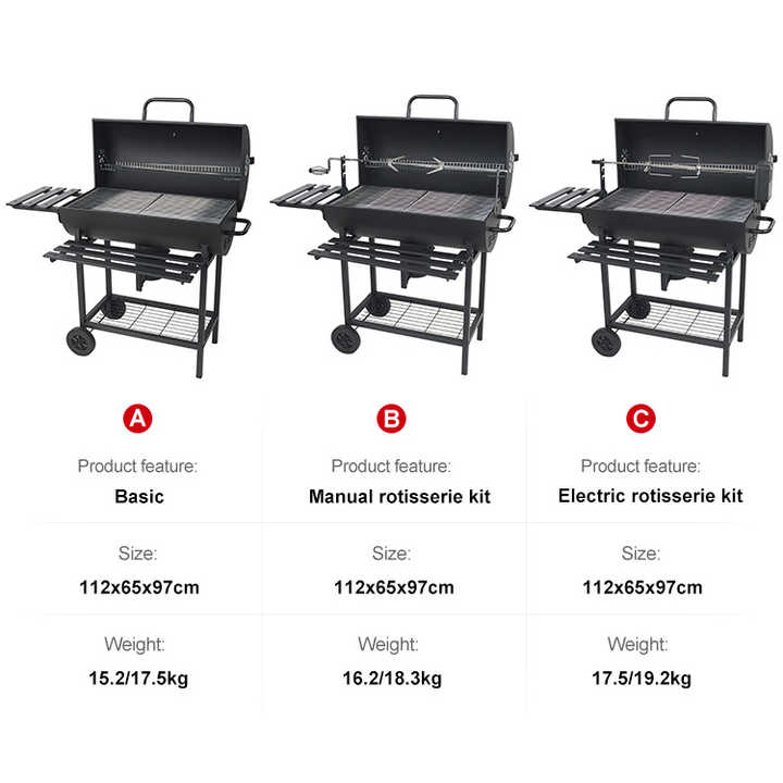 Heavy Duty Barrel Automatic Chicken Rotating Kit BBQ Grill