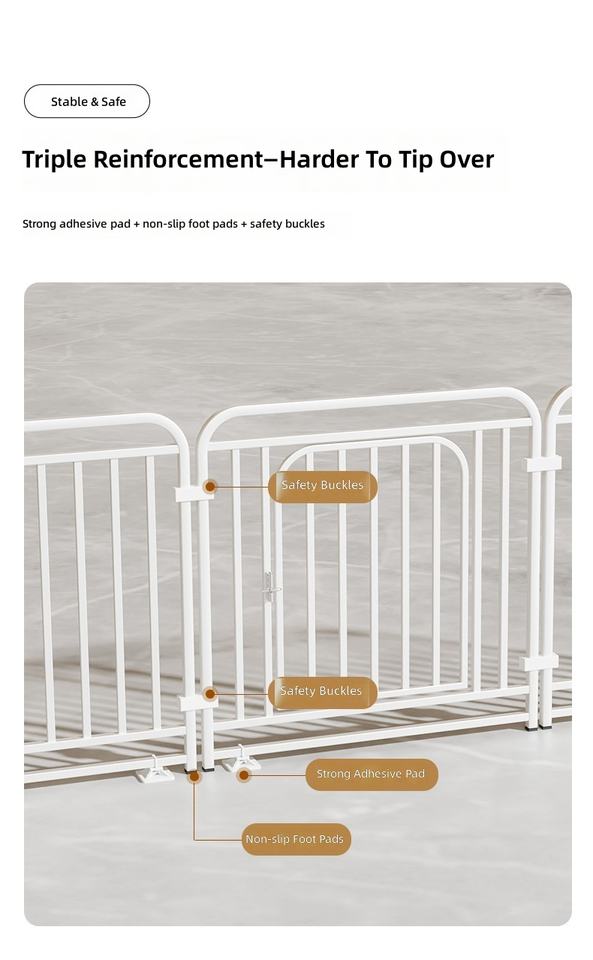 6-panel heavy-duty foldable metal pet playpen, rust-proof, portable ...