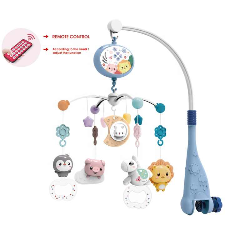Music Light Battery Operated Remote Control Bedside Bell Baby Mobiles ...