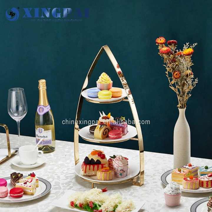 XINGPAI Buffet Equipment - Luxury Gold Plated Dessert Stands
