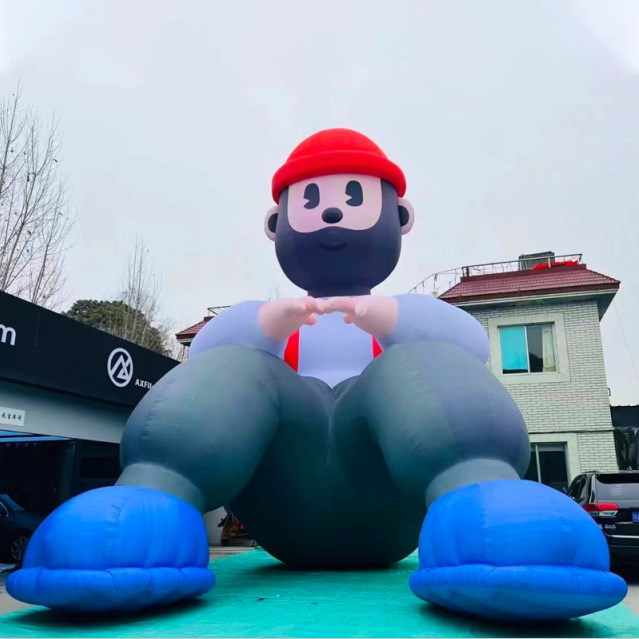 Customized Giant Inflatable Cartoon Character Model Inflatable Blue ...