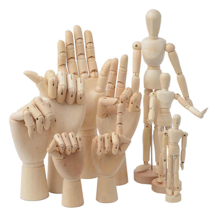 12-Inch Wooden Joint Man Hand Puppet Decorative Sketch Art Model ...