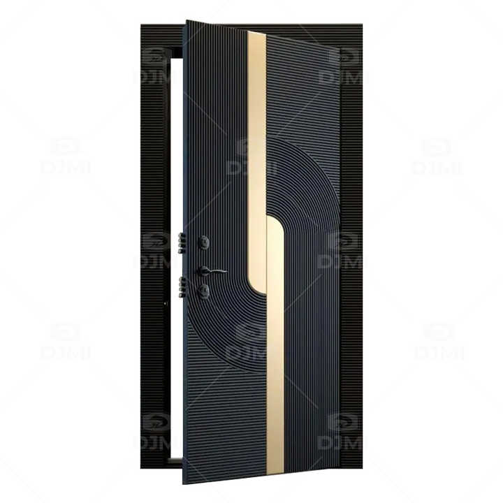 DJMI Modern Simple Design Turkish Style Steel Wood Armored Door ...