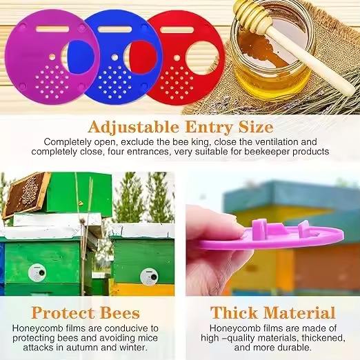 New 30Pcs Automatic Plastic Bee Hive Nuc Box Entrance Gates Round ...