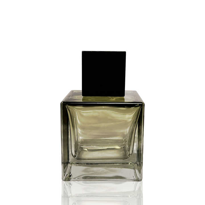 Custom Square Perfume Bottle - 100ml Clear Grey Black Gradient