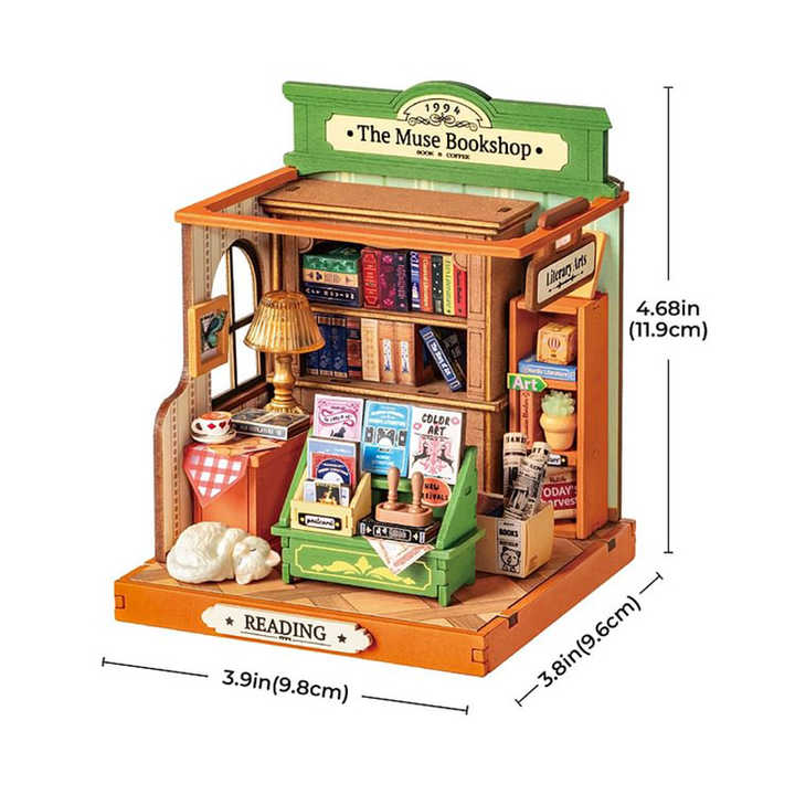 Robotime Rolife DIY Miniature House DS040 - the Muse Bookshop Model Kit