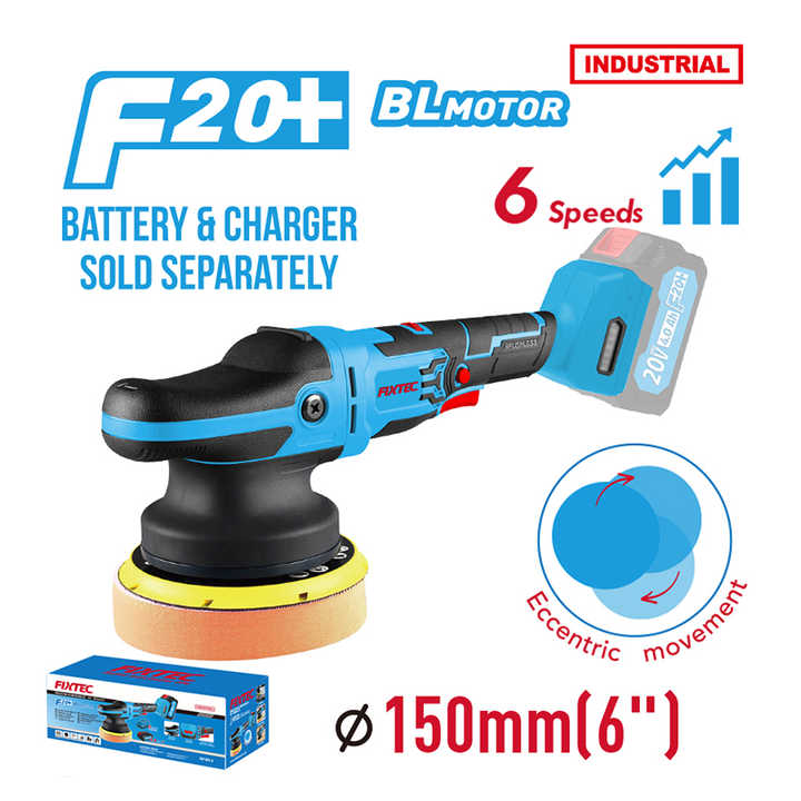FIXTEC Dual Action Polisher 20V Cordless Brushless Detailing Polishing ...