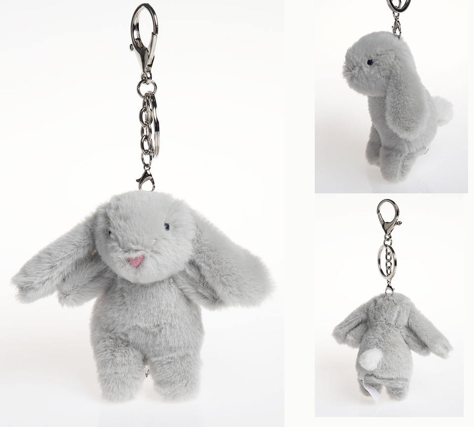 Cute Soft Plush Bunny Keychain Toy Small Stuffed Animals Rabbit Pendant ...