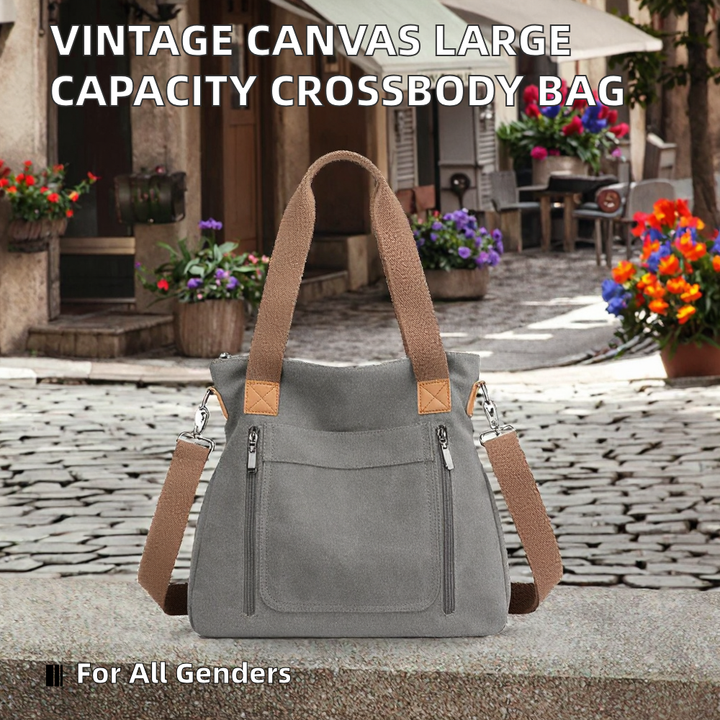 Vintage Style Canvas Women's Large Capacity Messenger Bag Fashionable ...