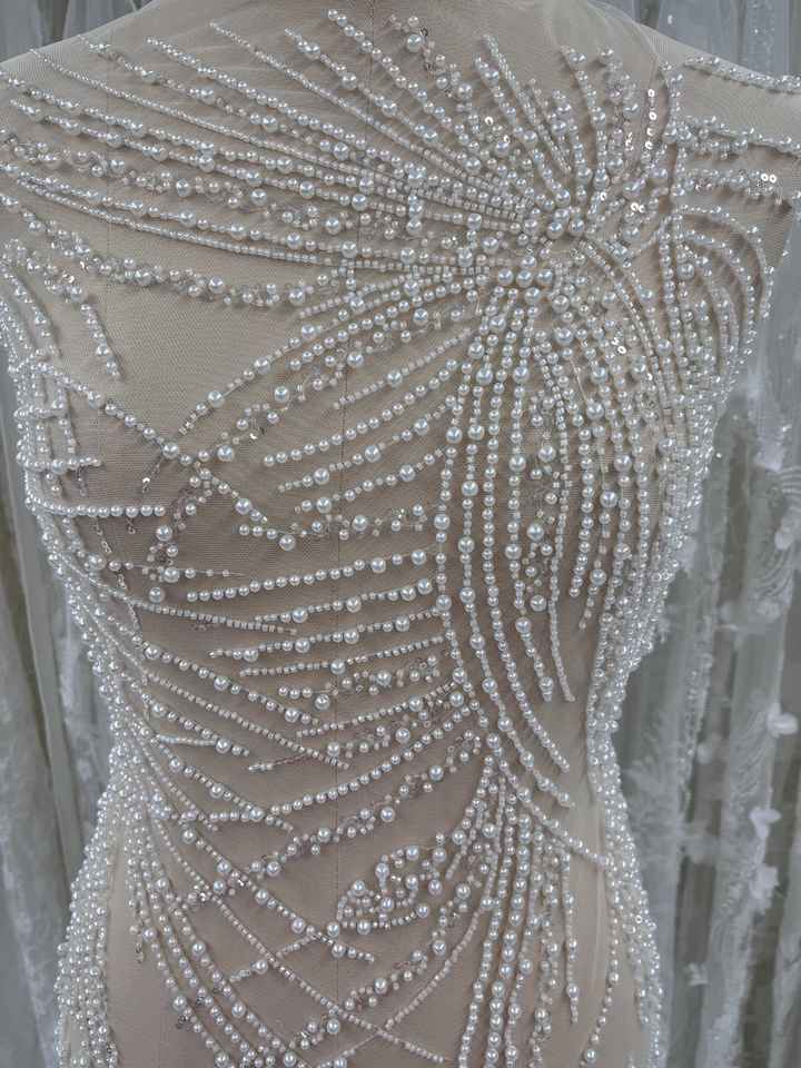 Bridal Eco-Friendly Embroidered Sequins Lace Fabric 5 Yards for Wedding ...