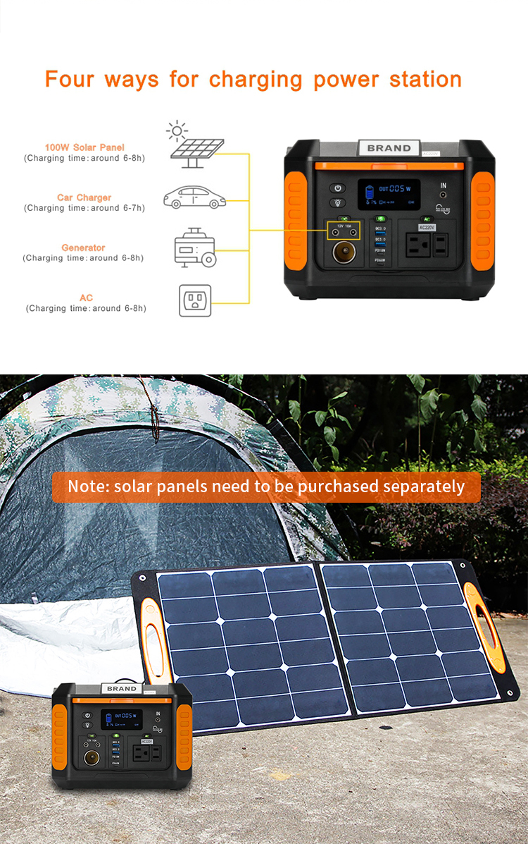 Solar Generator 200w 300w 500w 600w 1000w 2000w Outdoor Power Bank Portable Solar Power Station ...