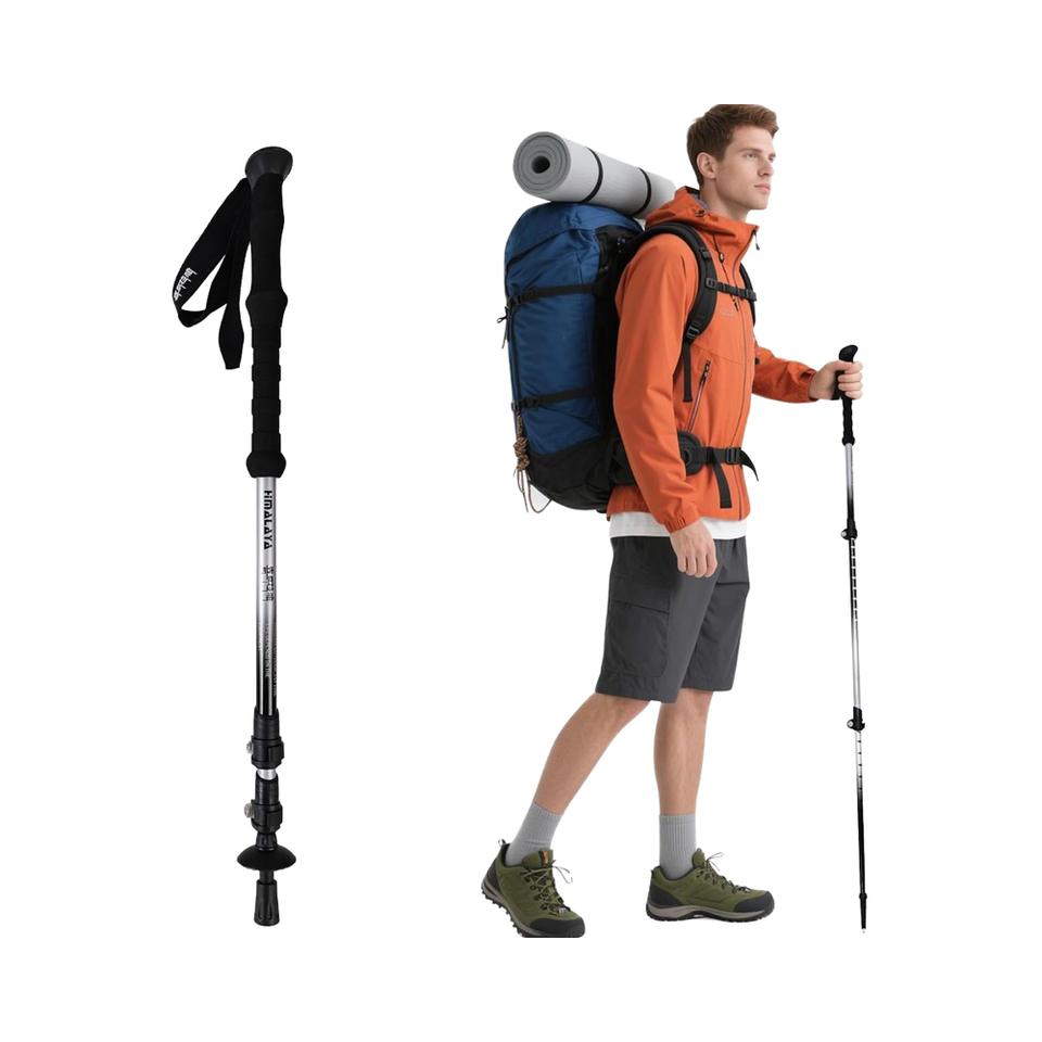 Honor Lightweight Aluminum Trekking Poles Tungsten Steel Tips 3-Section ...