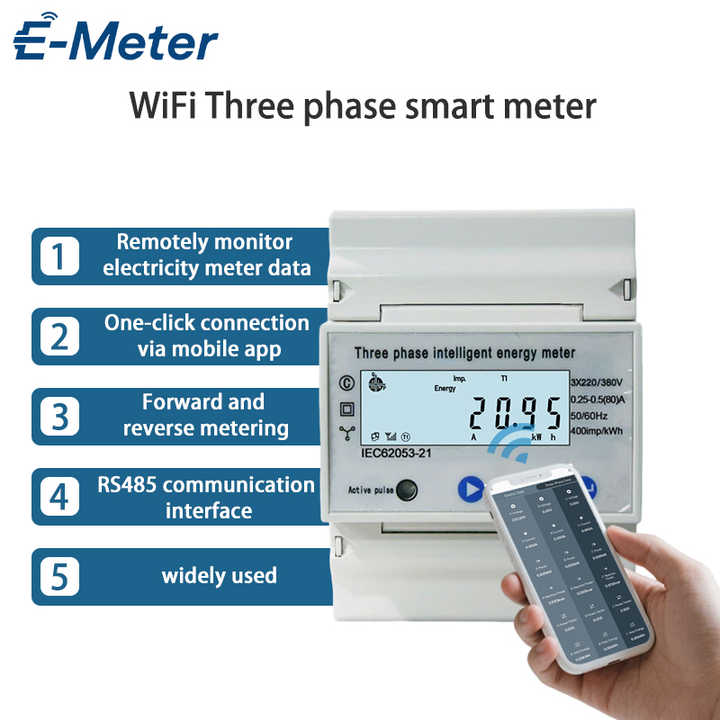 Smart DIN Rail Meter 0.5 Class LCD Tuya IoT Energy Management Energy Meter WiFi| Alibaba.com