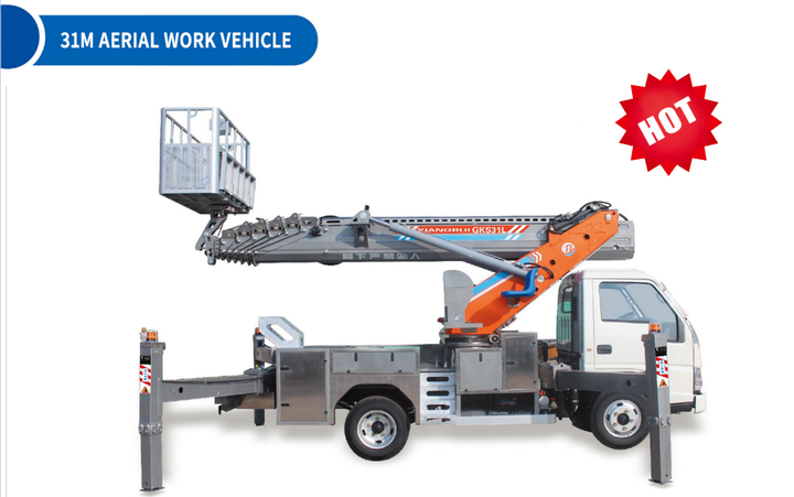 Factory Basket Truck 45VK 31m Folding Telescopic Boom Aerial Truck ...