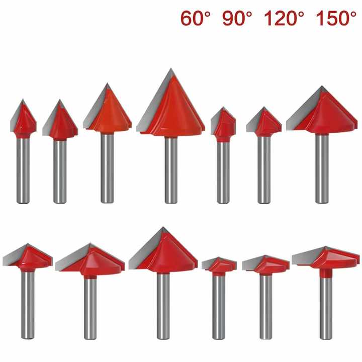 6-Shank 90 Degree V-Cutter 3D Cutter 3D Cutter Woodworking Milling ...