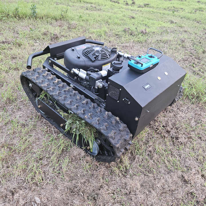 4WD Tracked Remote Control Lawn Mower Strong Power Gas Engine Grass ...