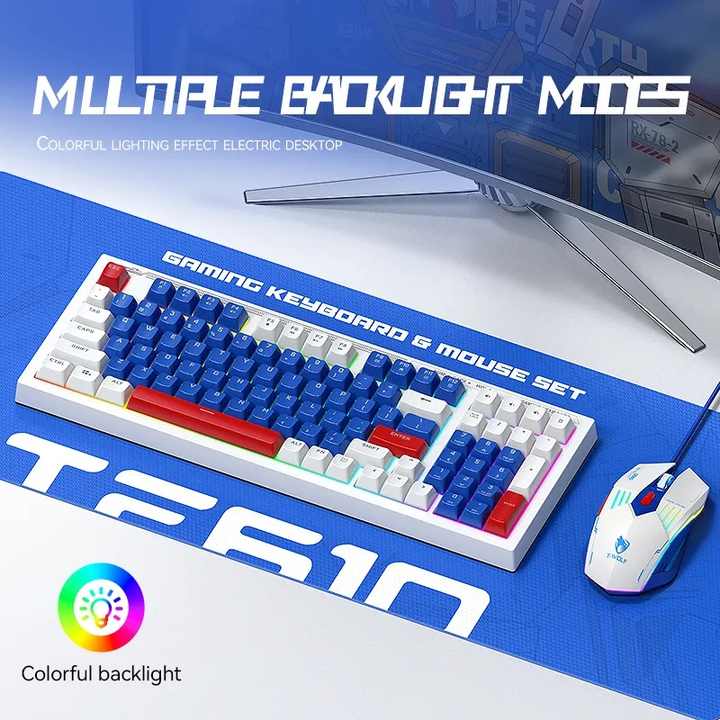 T-WOLF TF610 Gaming Keyboard - 98 Key Layout with 3600 DPI