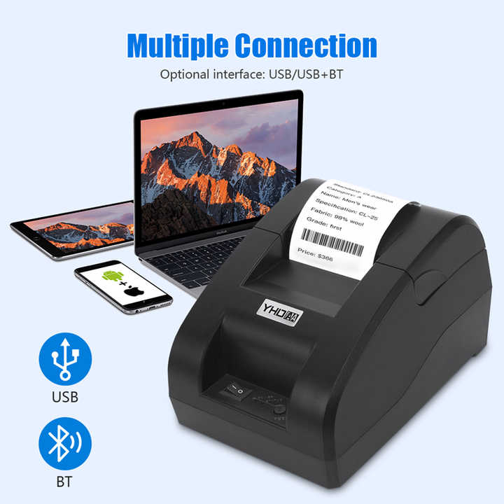 YHD-58C USB Bluetooth Thermal Printer - High Speed & Reliable