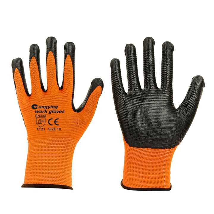 CHUANGYING EN 388 4121 Power Grip Nitrile Coated Safety Gloves Anti-Cut ...