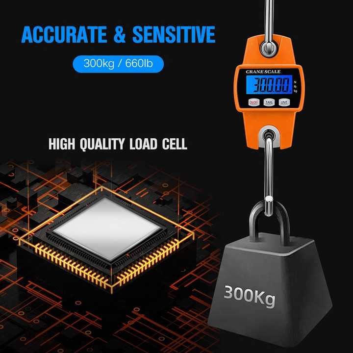 300kg/50g Electronic Crane Digital Hanging Scale Mini Hoisting Scale ...