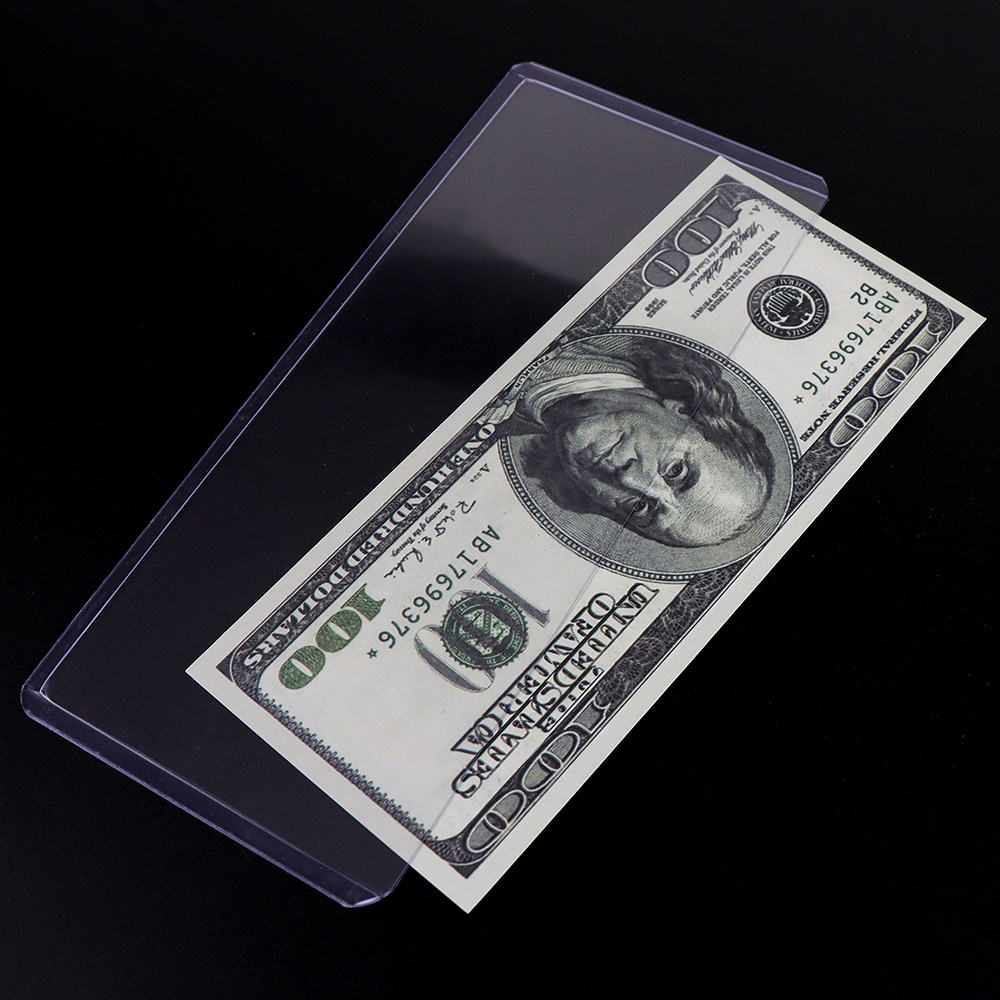 Fake Money 15 PCS Currency Holders - 6.8x2.9 Inch Clear PVC Banknote ...