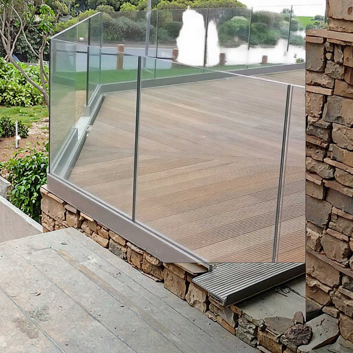 Modern Stainless Steel & Aluminum U-Channel Balustrade with LED ...