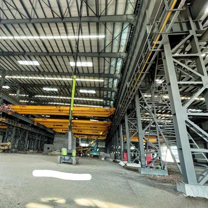 Heavy Steel Structure Workshop with Overhead Crane 3T/10T/32T/100T/250T Crane Support Pre ...