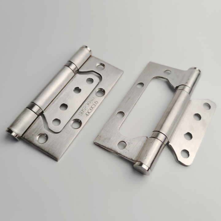 Silver Stainless Steel Hidden Flat Door Hinge for Kitchen Invisible ...