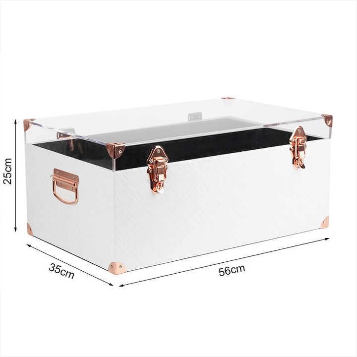 White Leather Storage Trunk with Acrylic Lid Aclilic Trunk Box| Alibaba.com