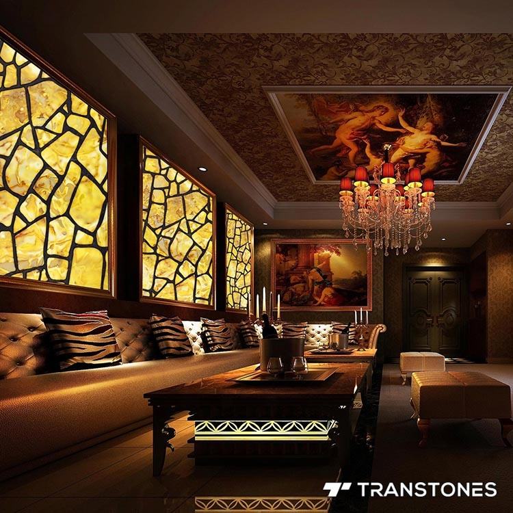 Panel Dinding Alabaster dengan Lampu Latar - Dekorasi Interior Elegan