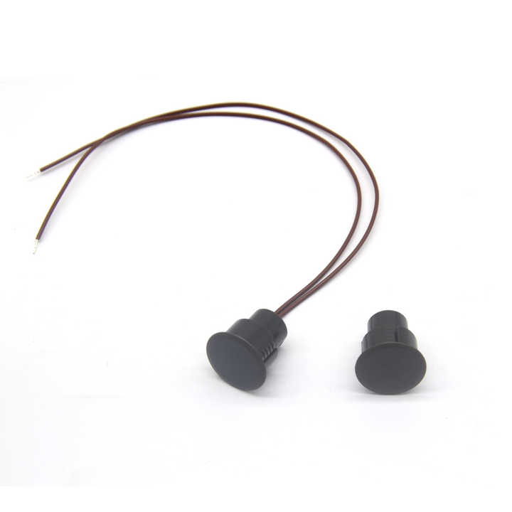 Plastic Recessed Round Magnetic Door Contact Sensor Switch Wired Door ...