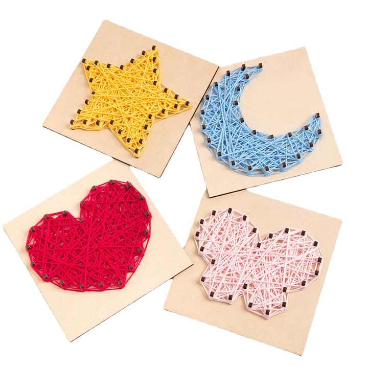 Korean Design Kids Craft String Twining DIY Painting With Nails for Art ...