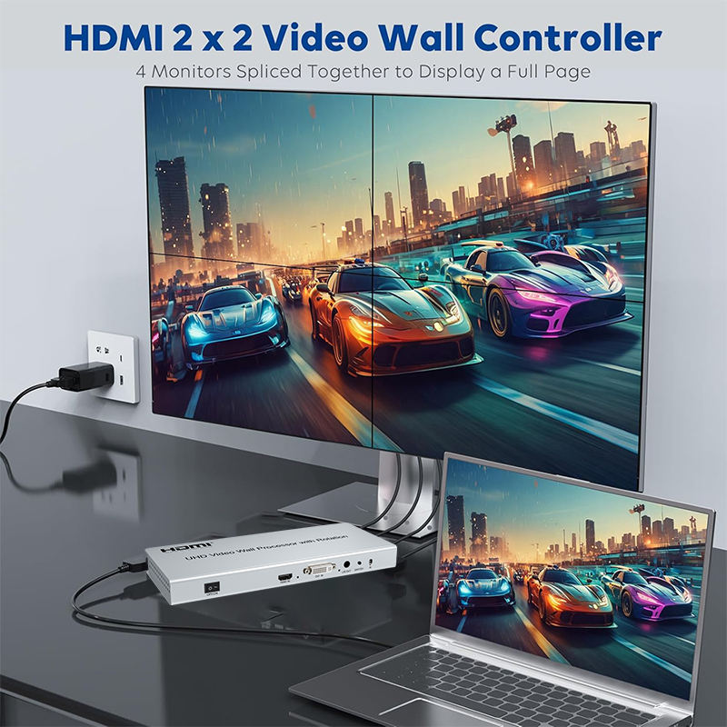 4K UHD Video Wall Processor with Rotation HDMI and DVI Input Supports ...