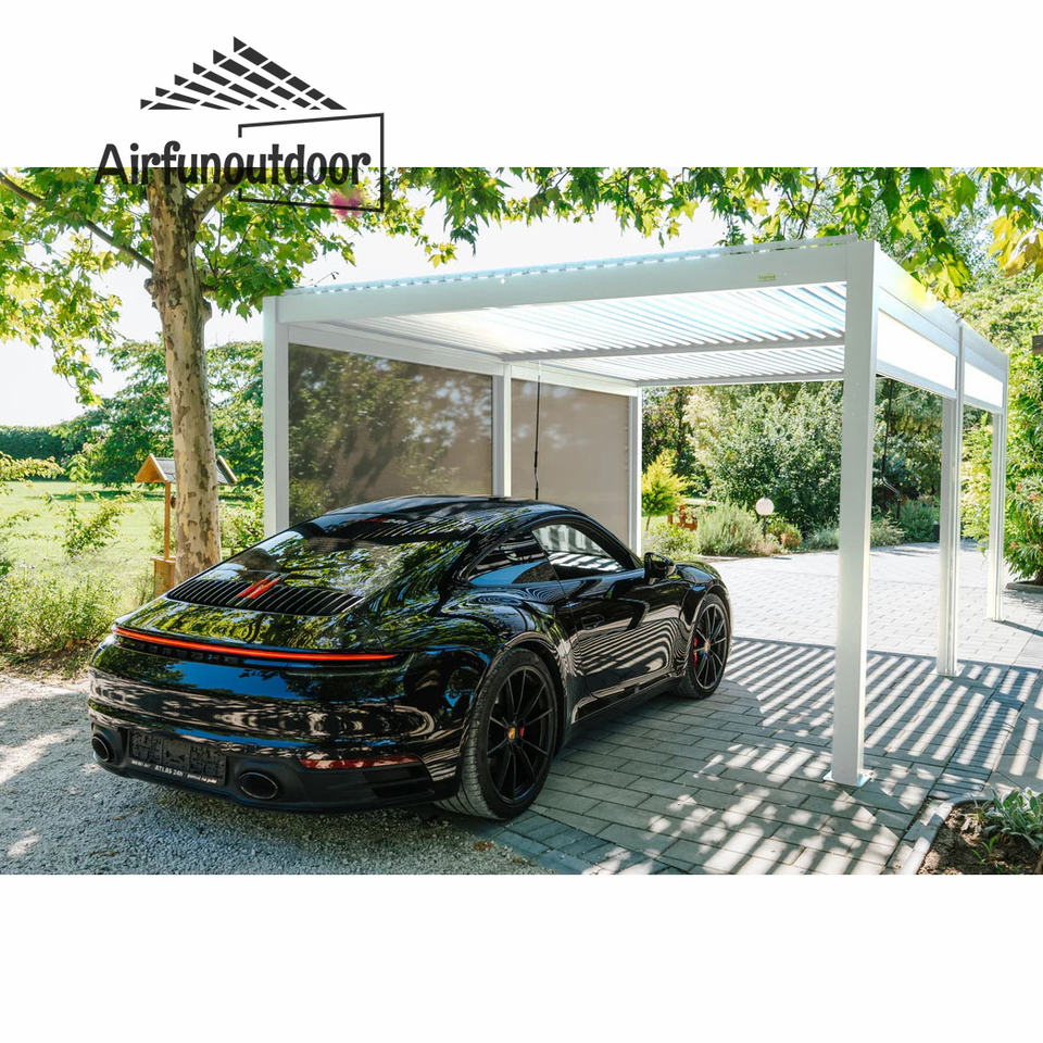 Premium Aluminum Pergola Motorized Adjustable Louvers Waterproof ...