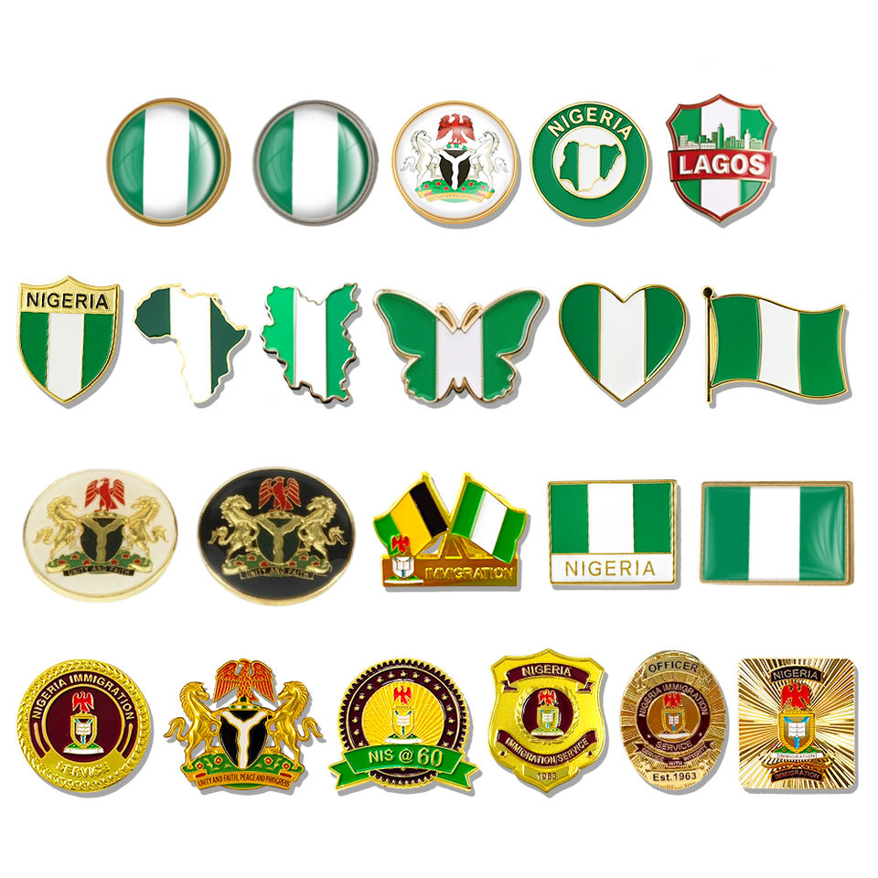 Wholesale Nigeria Souvenir Badges Enamel Lapel Pins with National ...