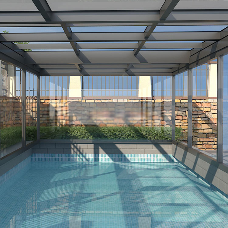 Automatic Retractable Roof - Swimming Pool at Roof - Aluminum Alloy Frame