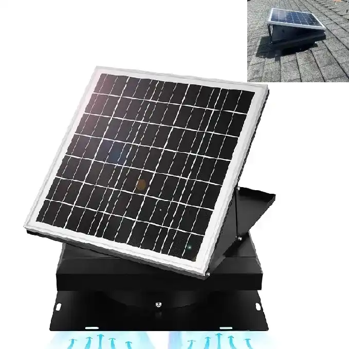 32 Watt Solar Attic Fan Weather-Resistant Metal Shell Roof Exhaust Fan ...