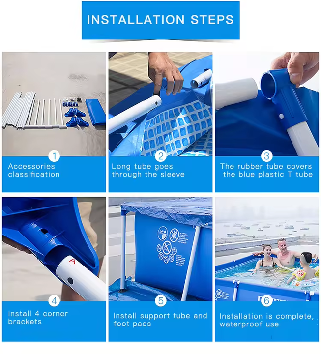 Customized Large Rectangular Above Ground Pools for Adults