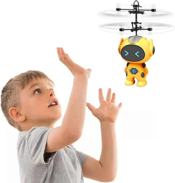 Flying Robot Toy Aeroplane Infrared Induction Mini Drone Hand Control ...