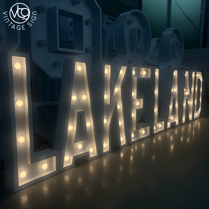2FT Warm White LED Marquee Letters Custom Single Color Light up Letters ...