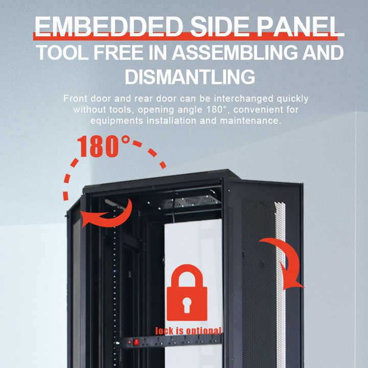 42U Portable Server Rack Cabinet Data Center 19 Inch Rack Mount Glass ...