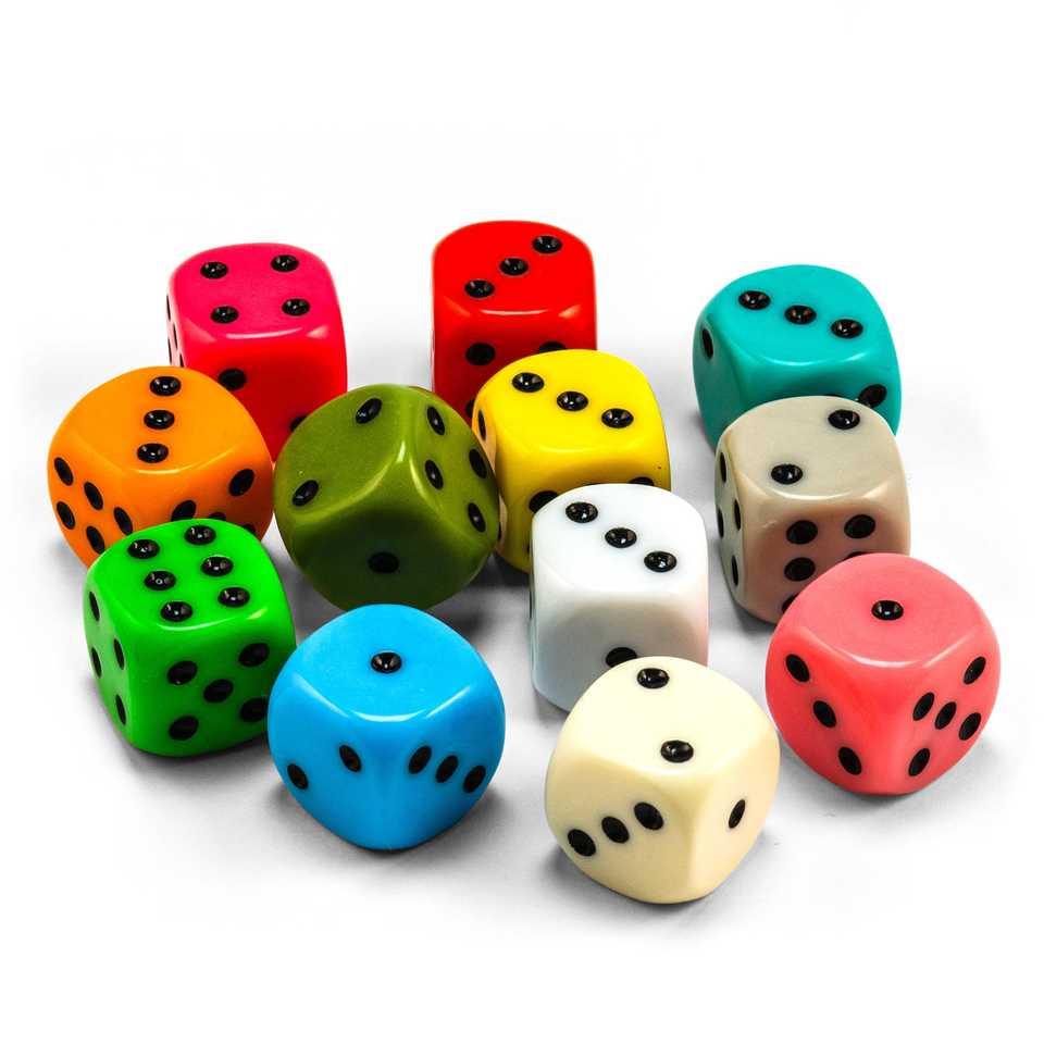 Customizable Surface Logo Dice Set Plastic 16 mm D6 6 Sides Acrylic ...
