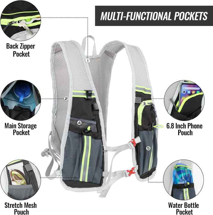 Running Vest Hydration Backpack - Lightweight and Reflective Running ...