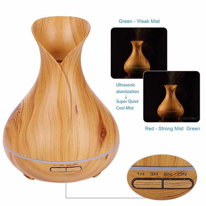 Wholesale Tulip Style Light Wood Grain Aromatherapy Diffuser Electric Fragrance Home Mini Air ...