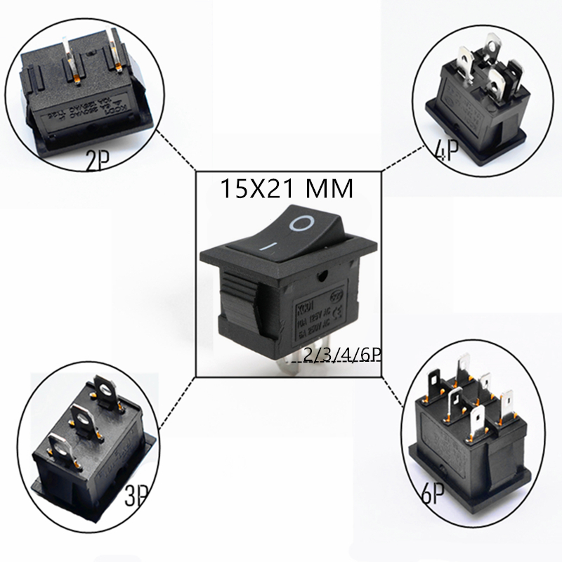 Kcd1 Rocker Switch With Push Button Micro Power AC or DC Adapter / Pcb ...